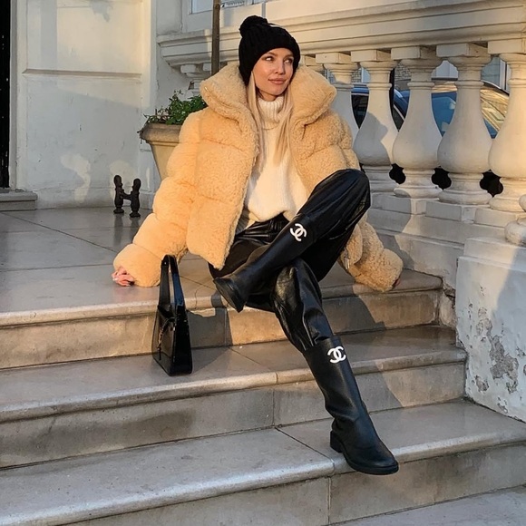 CHANEL | Shoes | Chanel Rubber Rain Boots With Cc Logo 4 Black | Poshmark